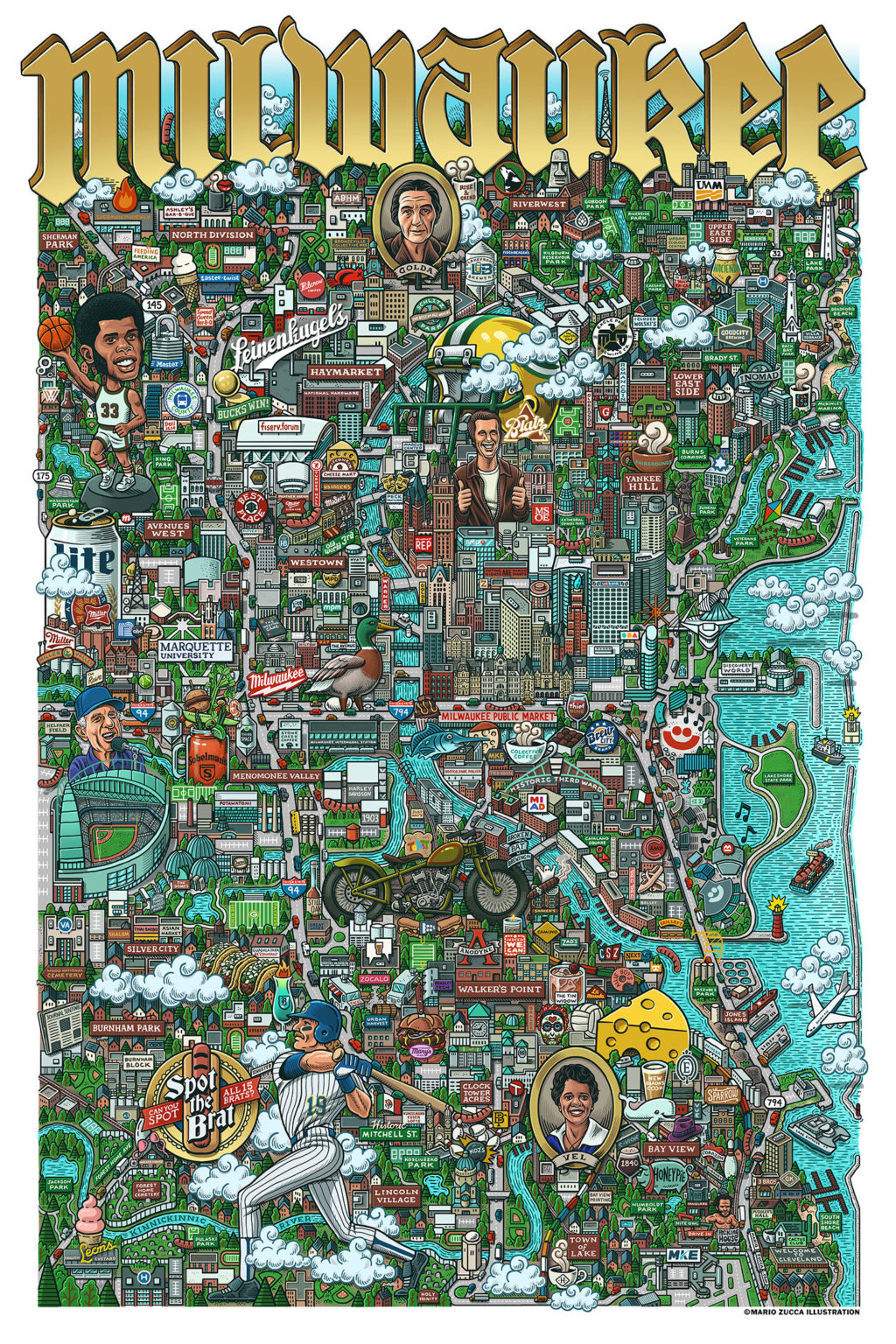 Check out a new, delightfully detailed illustrated map of Milwaukee ...