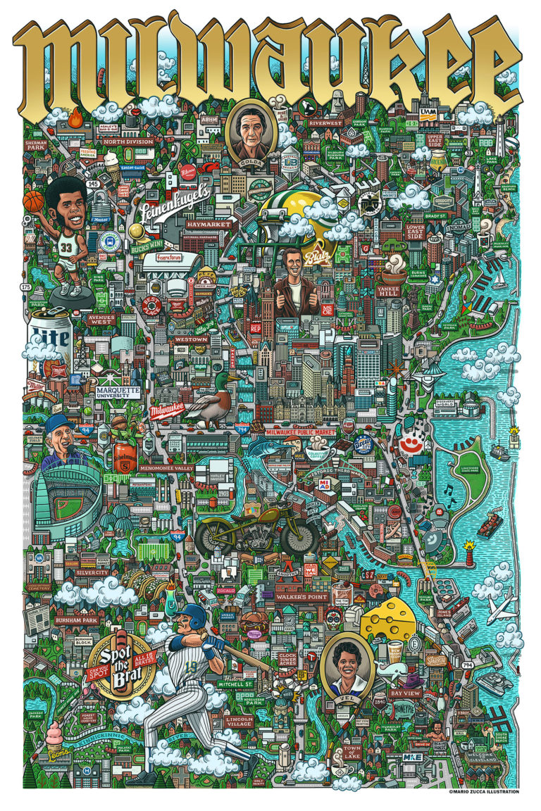Check out a new, delightfully detailed illustrated map of Milwaukee ...
