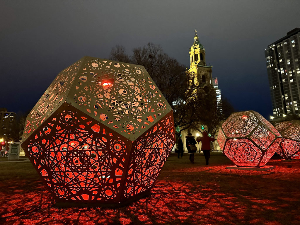 22 pictures of the “Lightfield” installation at Cathedral Square Park ...