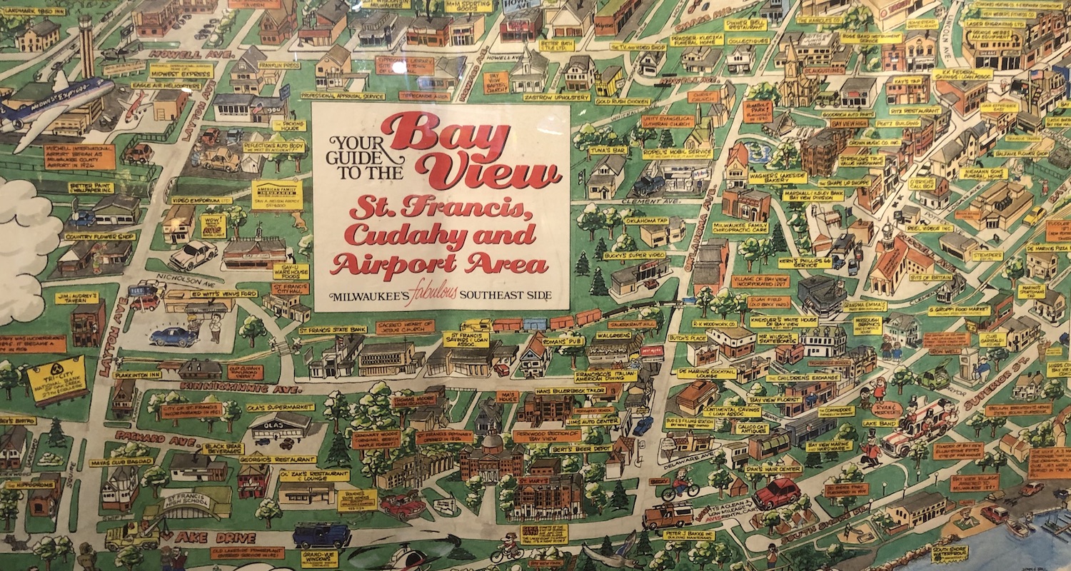 Let’s take a close look at this 1988 cartoon map of Bay View and ...