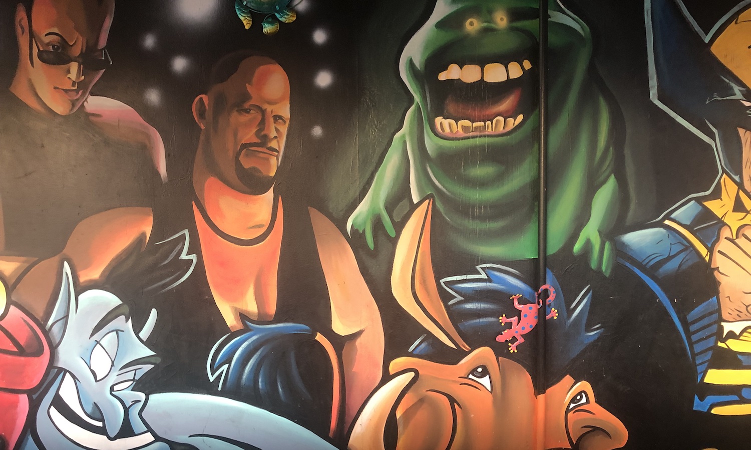 Characters on this wild mural we saw at a bar in Sheboygan last weekend ...