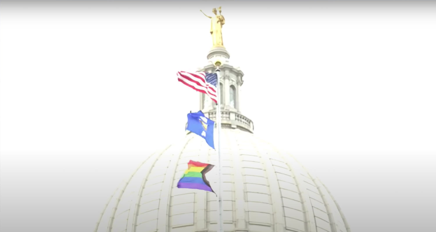 Gov. Evers raises Pride Flag over Wisconsin State Capitol building in ...