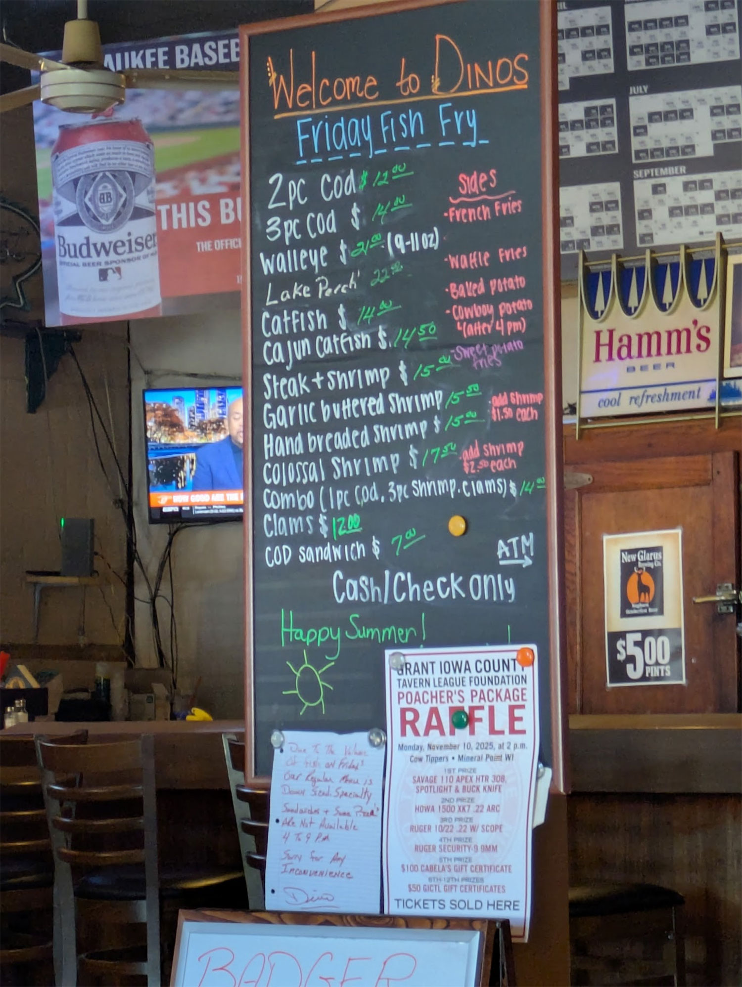 Drift into Dino’s in Dodgeville for succulent perch, side of cowboy ...