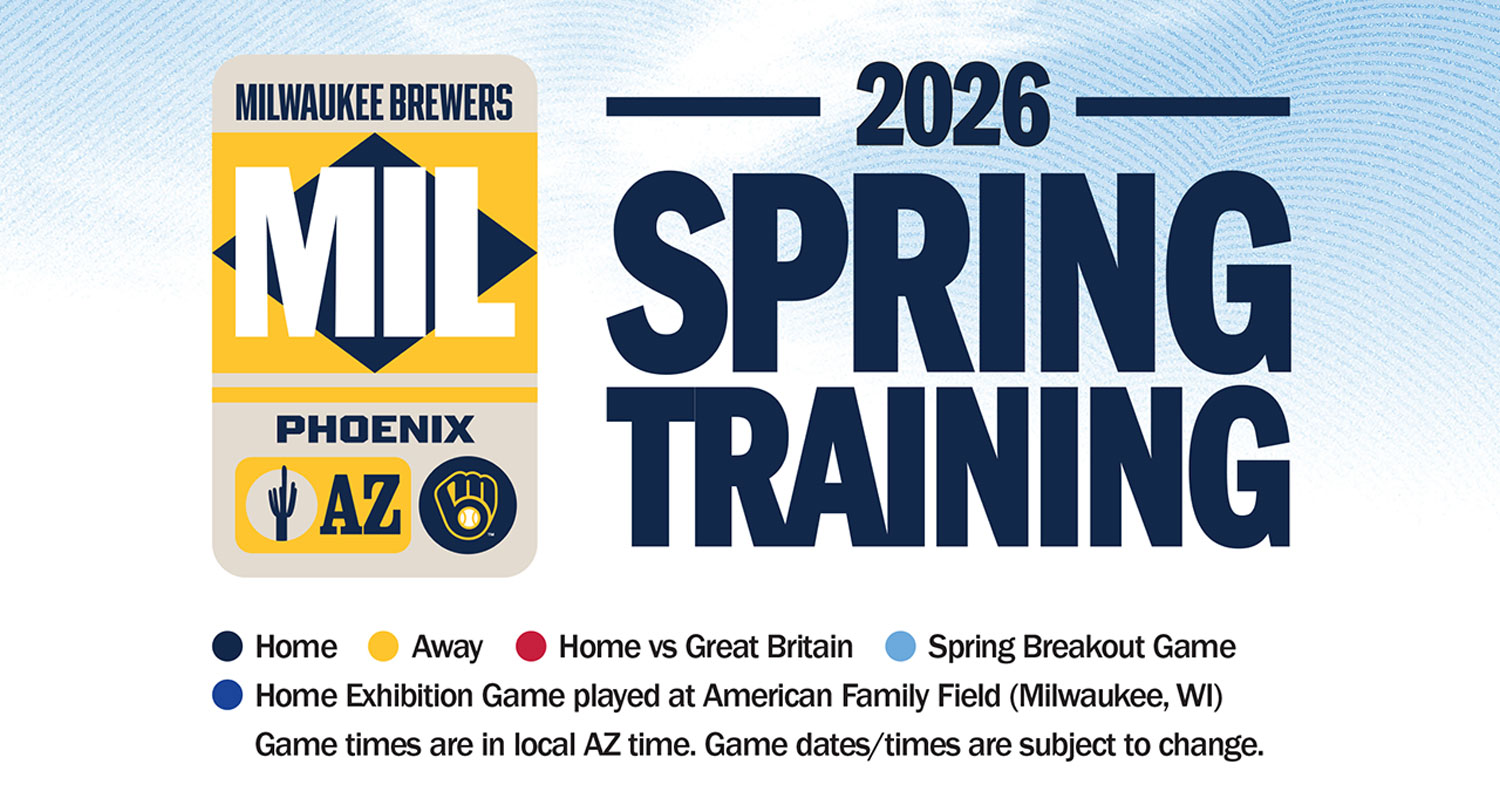 Here’s a graphic of the Milwaukee Brewers’ 2026 Spring Training ...