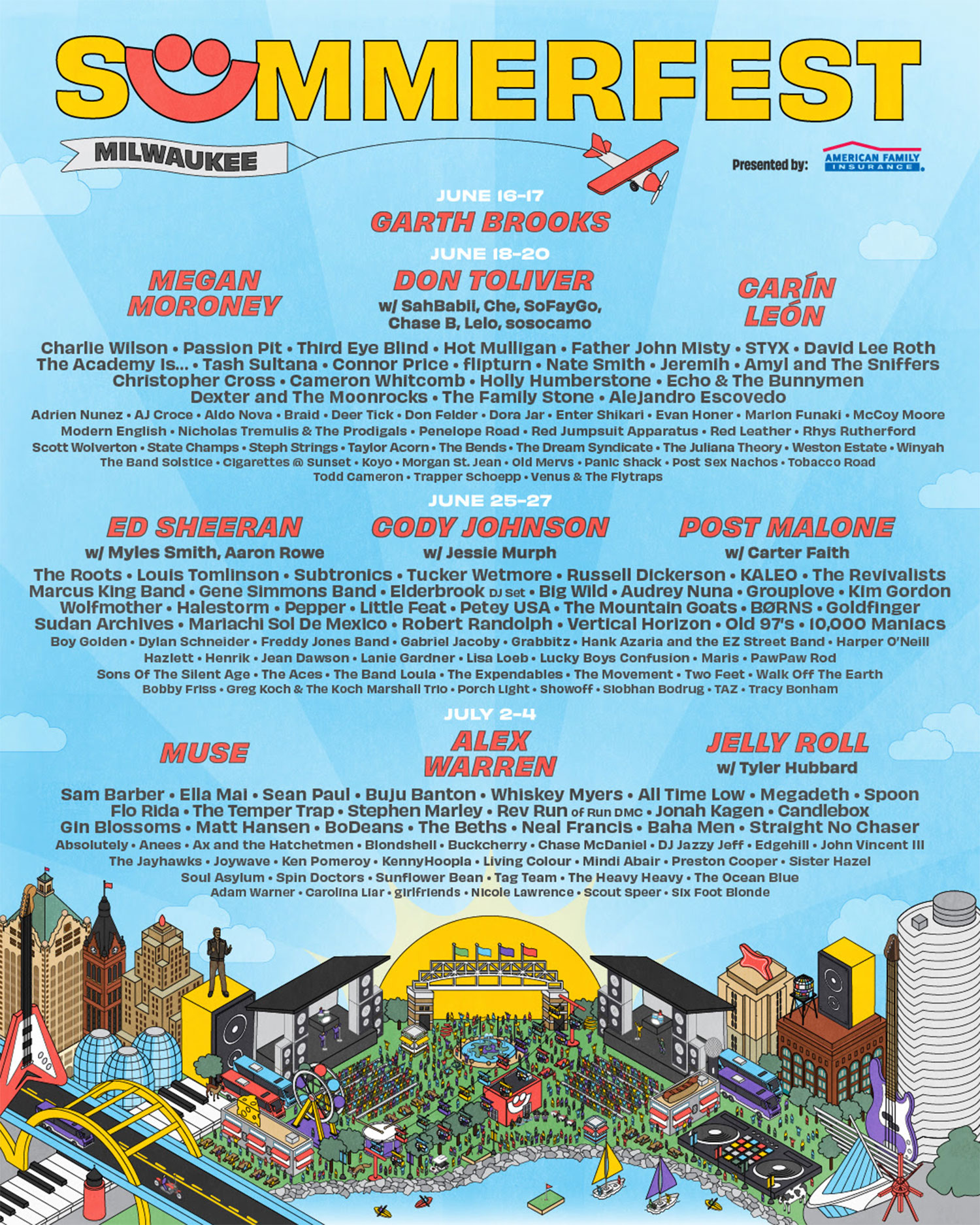Here’s the 2026 Summerfest lineup! Organized by date, time, and stage ...