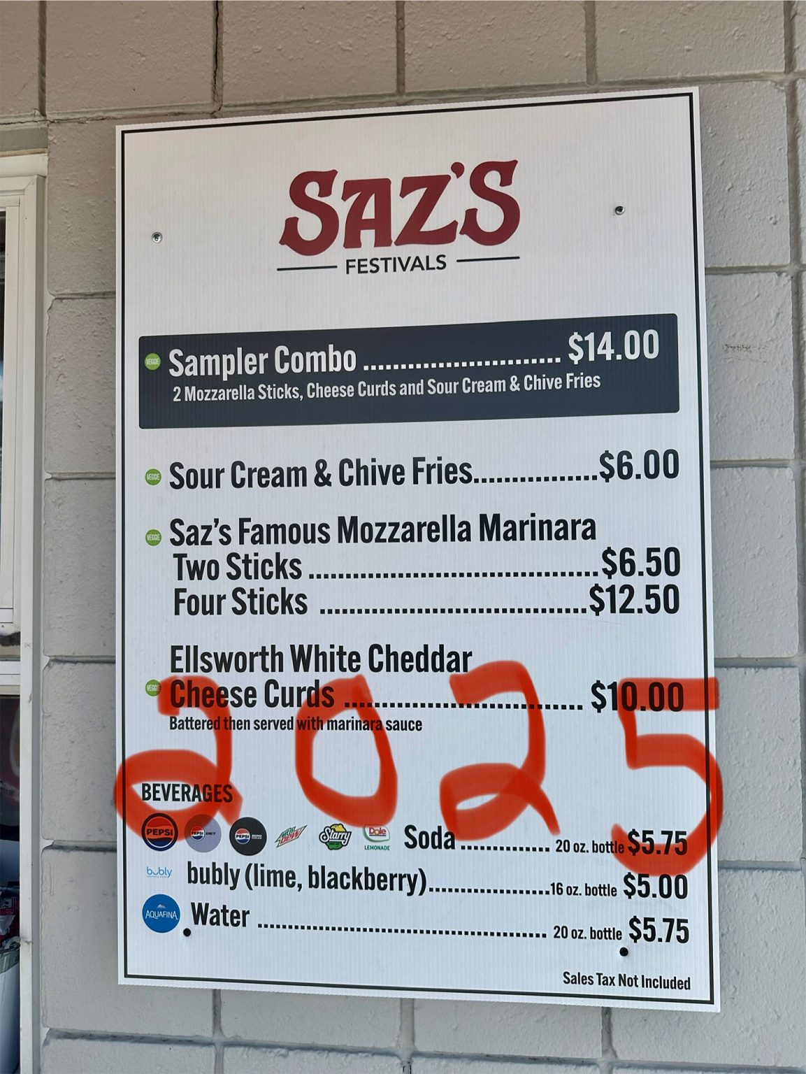 A very important report on how much Saz’s Sampler Platter costs THIS ...